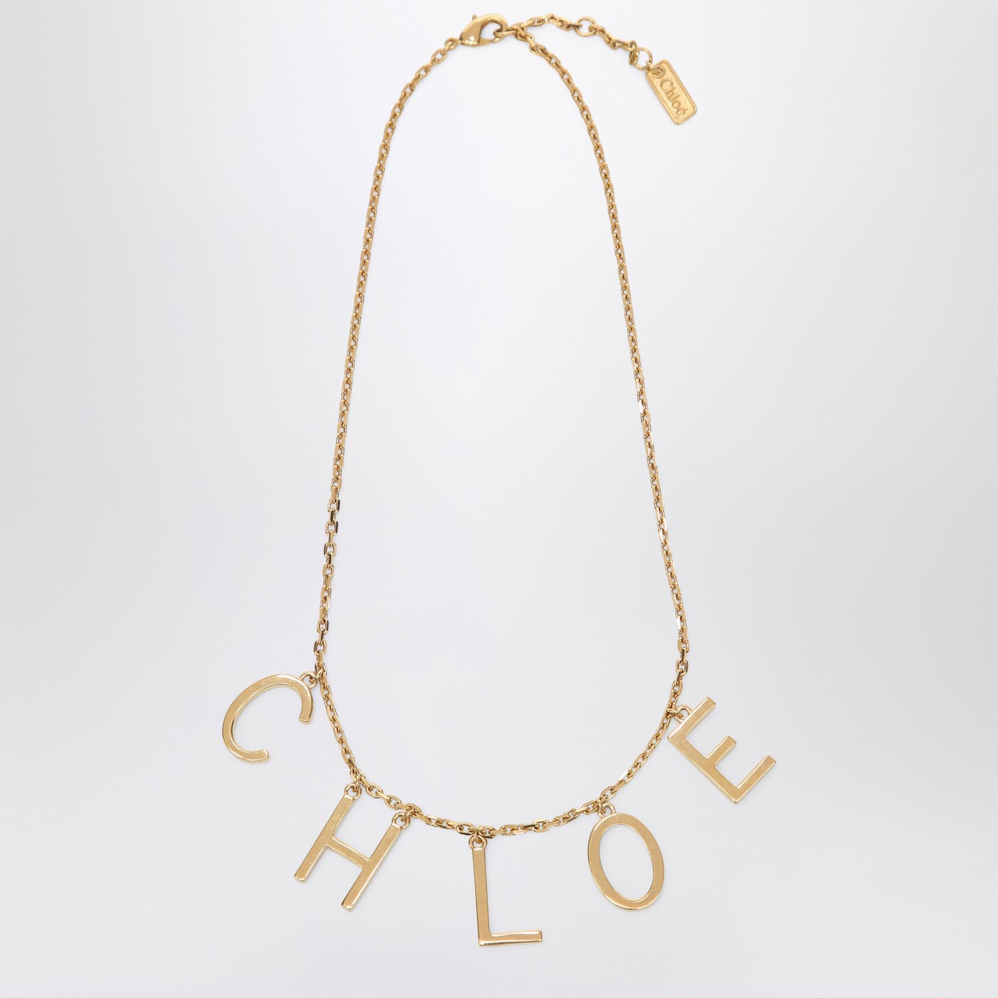 Chloé Chloé Letters necklace in Vintage Gold brass | TheDoubleF