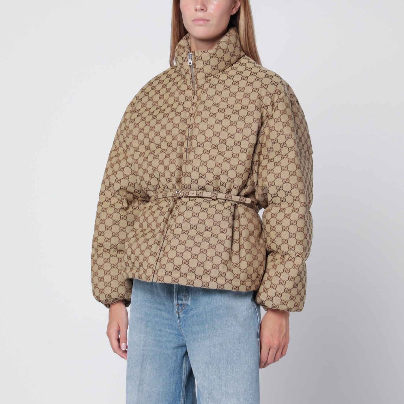 GUCCI Kamel-/Ebenholzfarbene Jacke aus GG-Gewebe | TheDoubleF