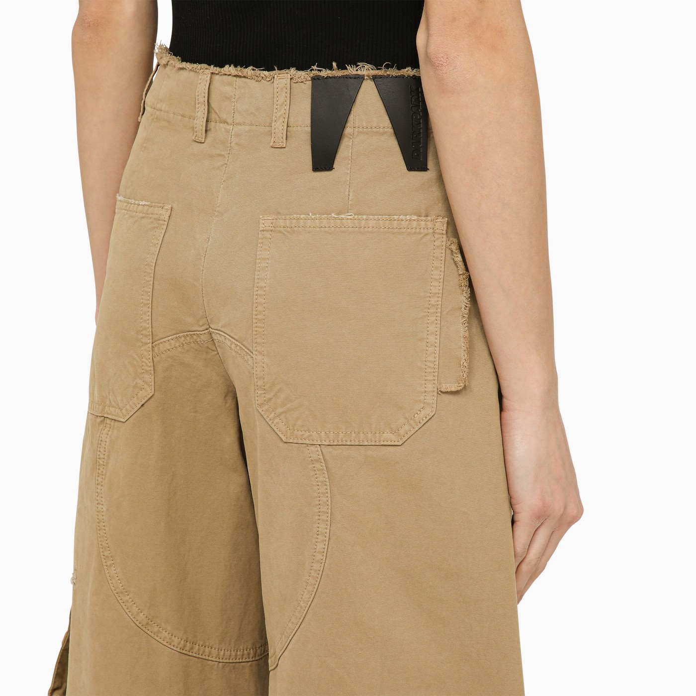 DARKPARK Rosalind cotton beige cargo trousers | TheDoubleF