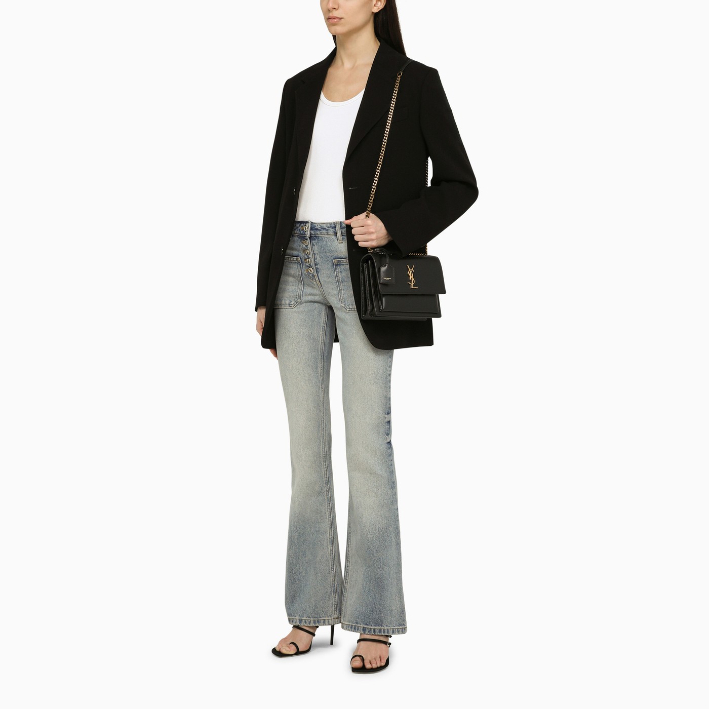 Saint Laurent Black Sunset medium shoulder bag | TheDoubleF