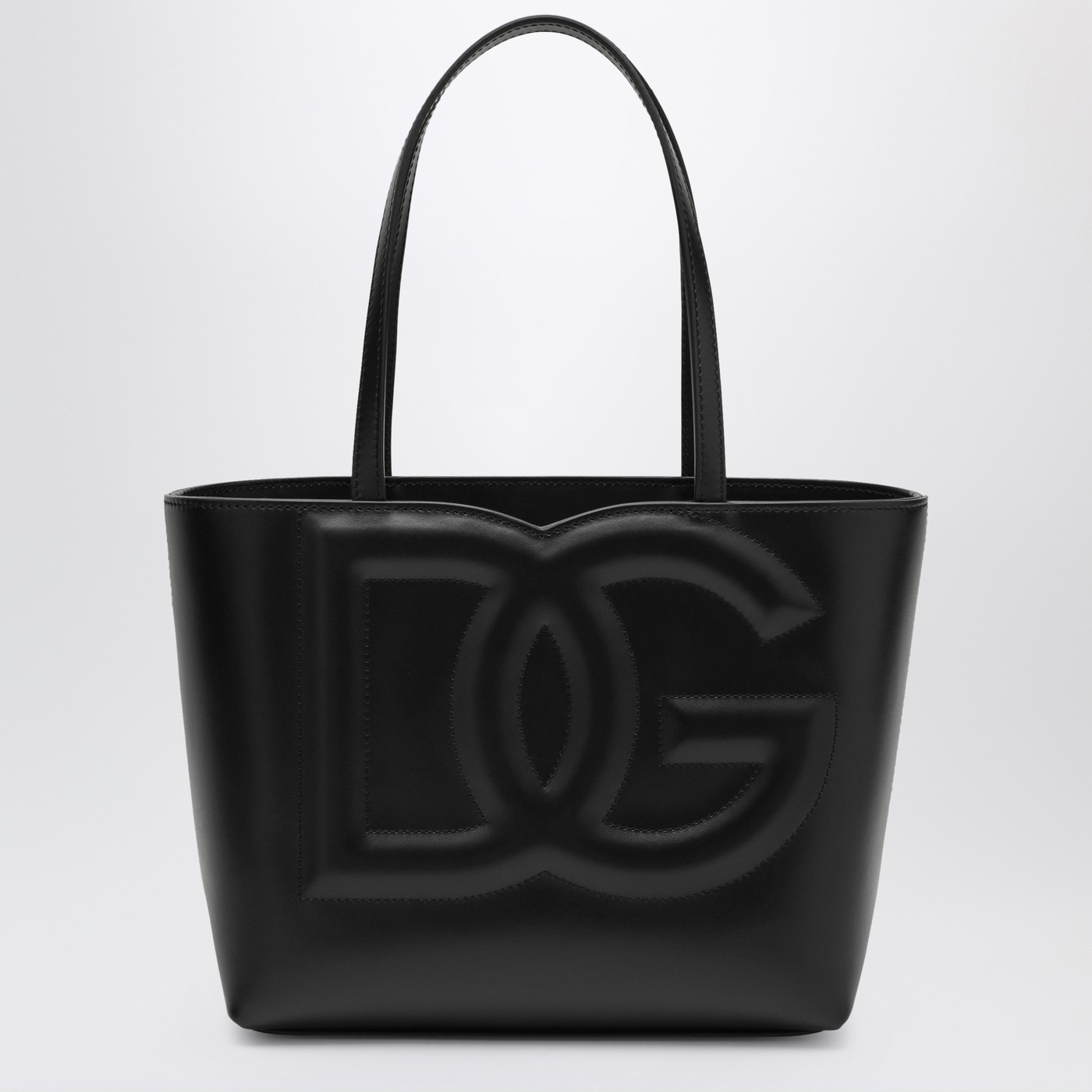 Dolce&Gabbana DG logo black leather small tote bag | TheDoubleF