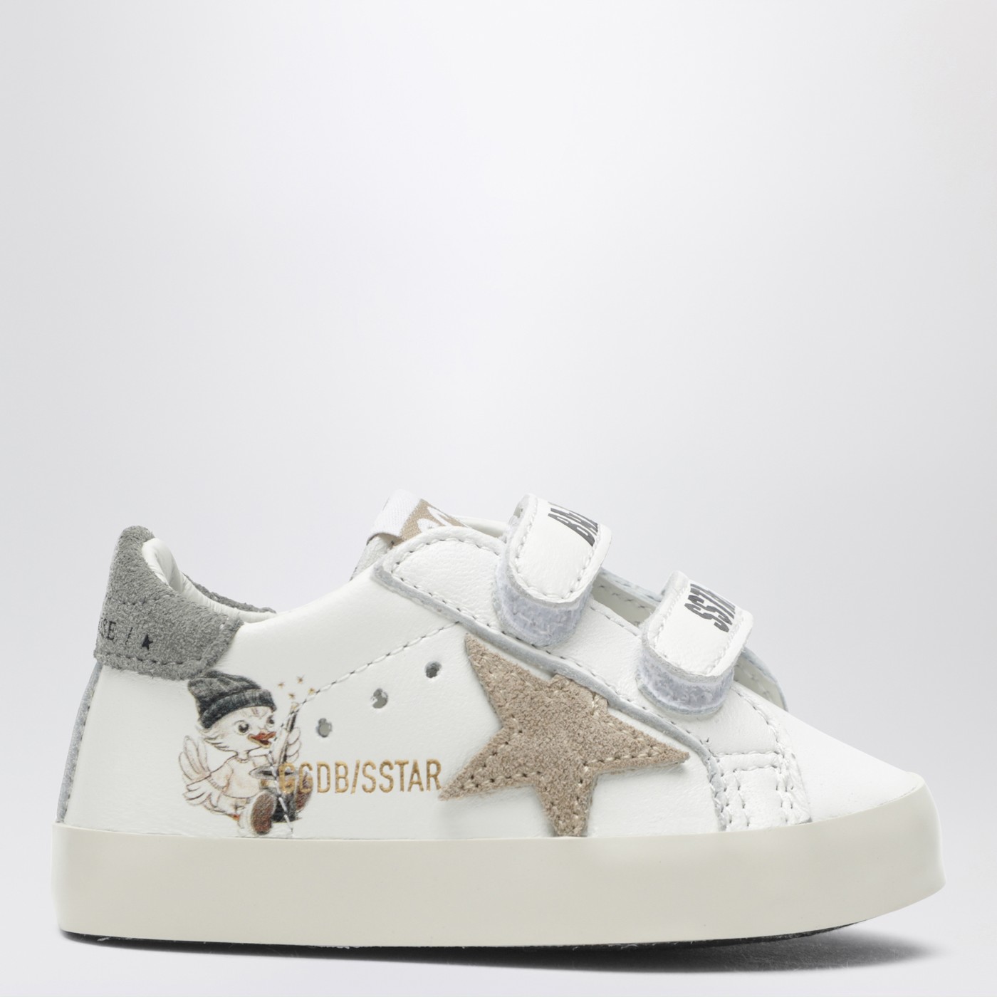 Golden Goose White/beige Old School baby trainers with duck motif ...