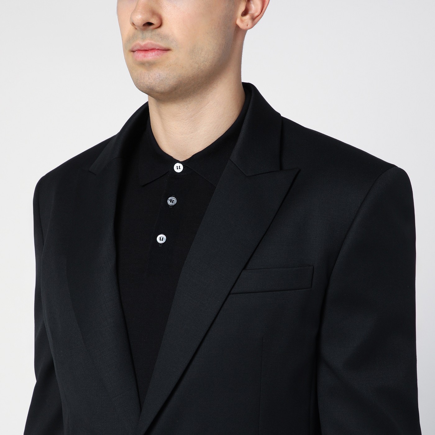 Balmain Black single-breasted jacket in wool | TheDoubleF