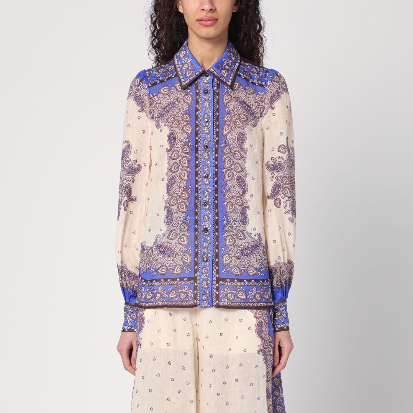 ZIMMERMANN Chemise Maxine avec imprimé Paisley violet | TheDoubleF