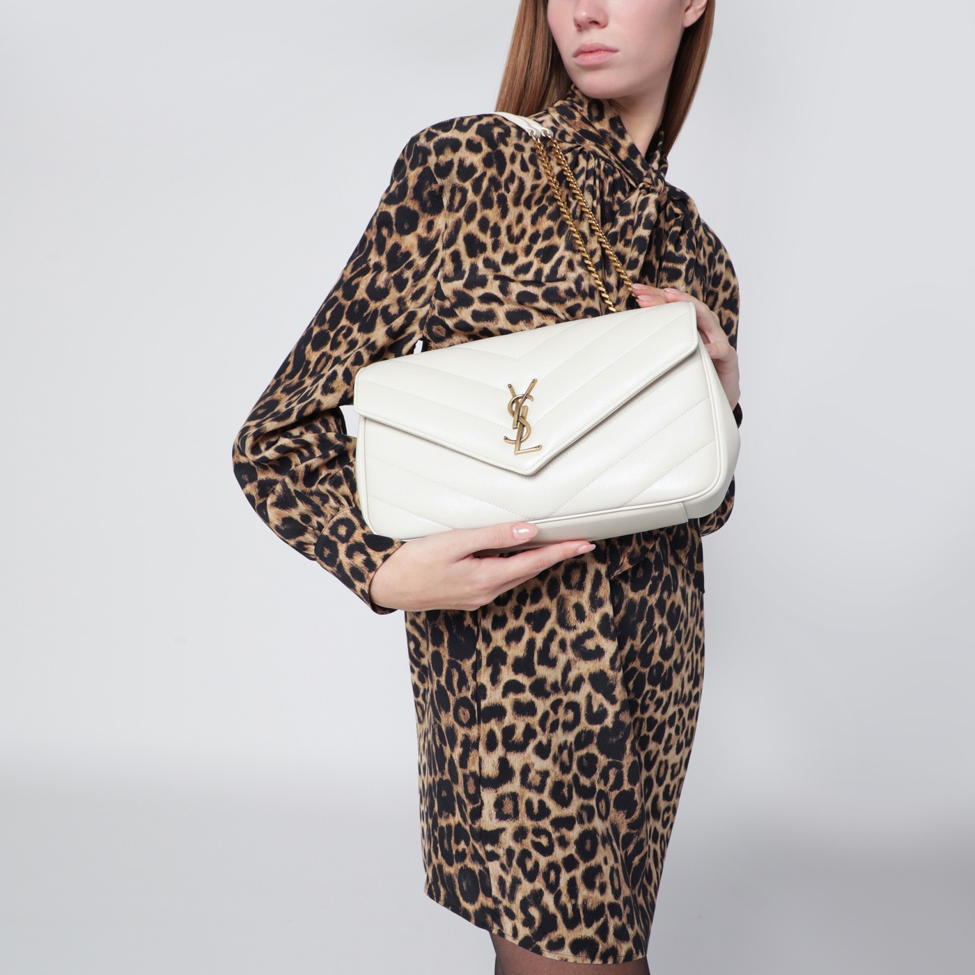 Saint Laurent Sac LouLou moyen Crème Douce en cuir | TheDoubleF