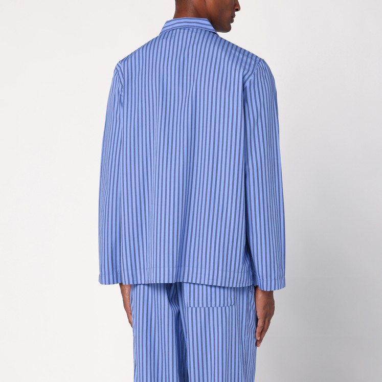 Tekla Beige striped pyjama shirt | TheDoubleF