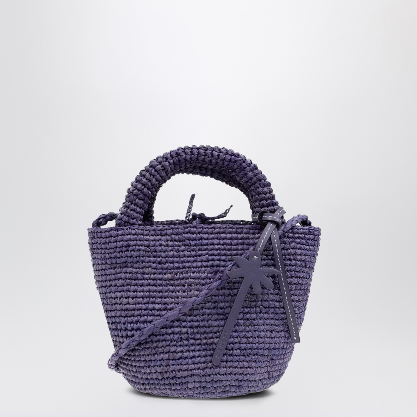 Manebí Mini lavender bag in raffia | TheDoubleF