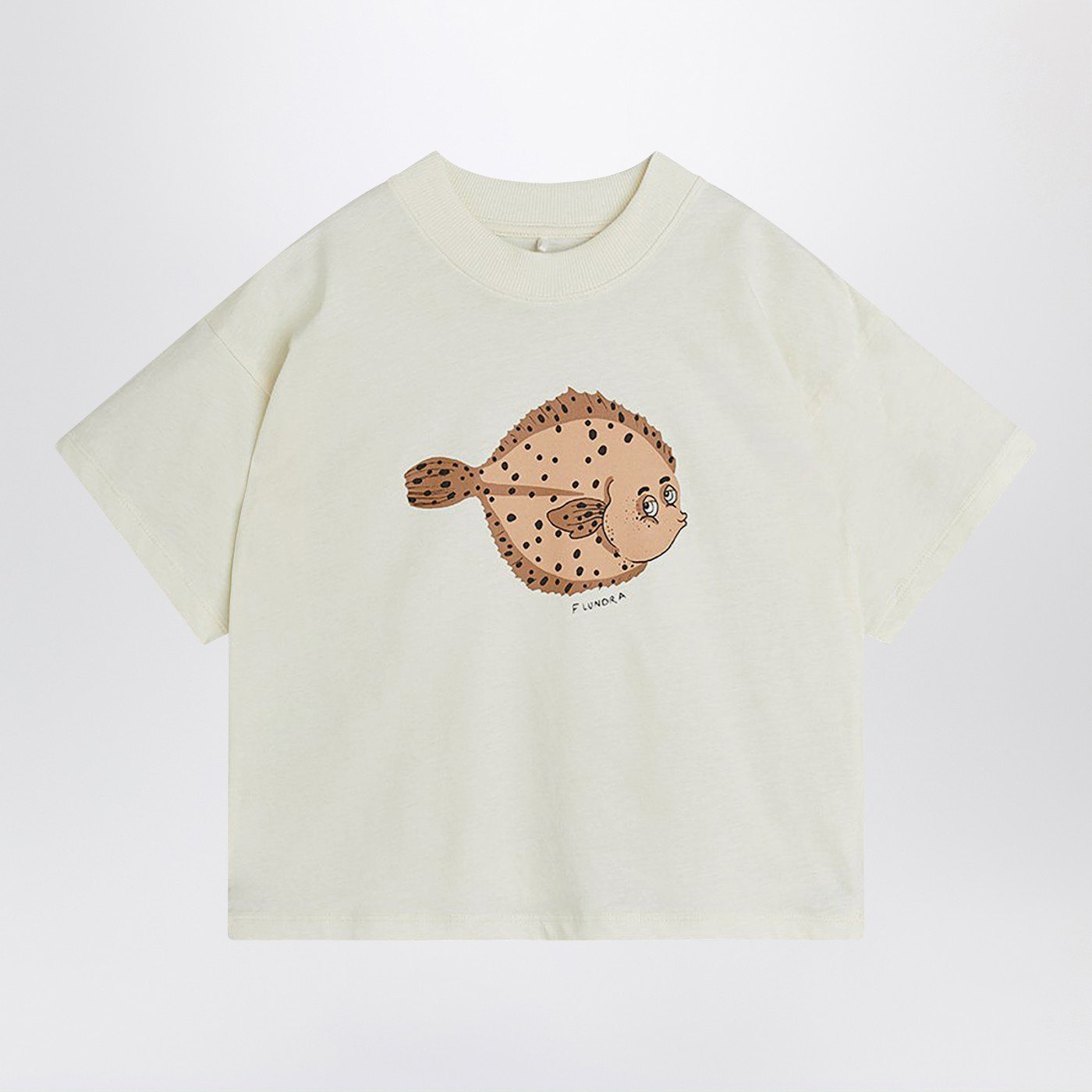 Mini Rodini T-shirt bianca con stampa Flundra | TheDoubleF