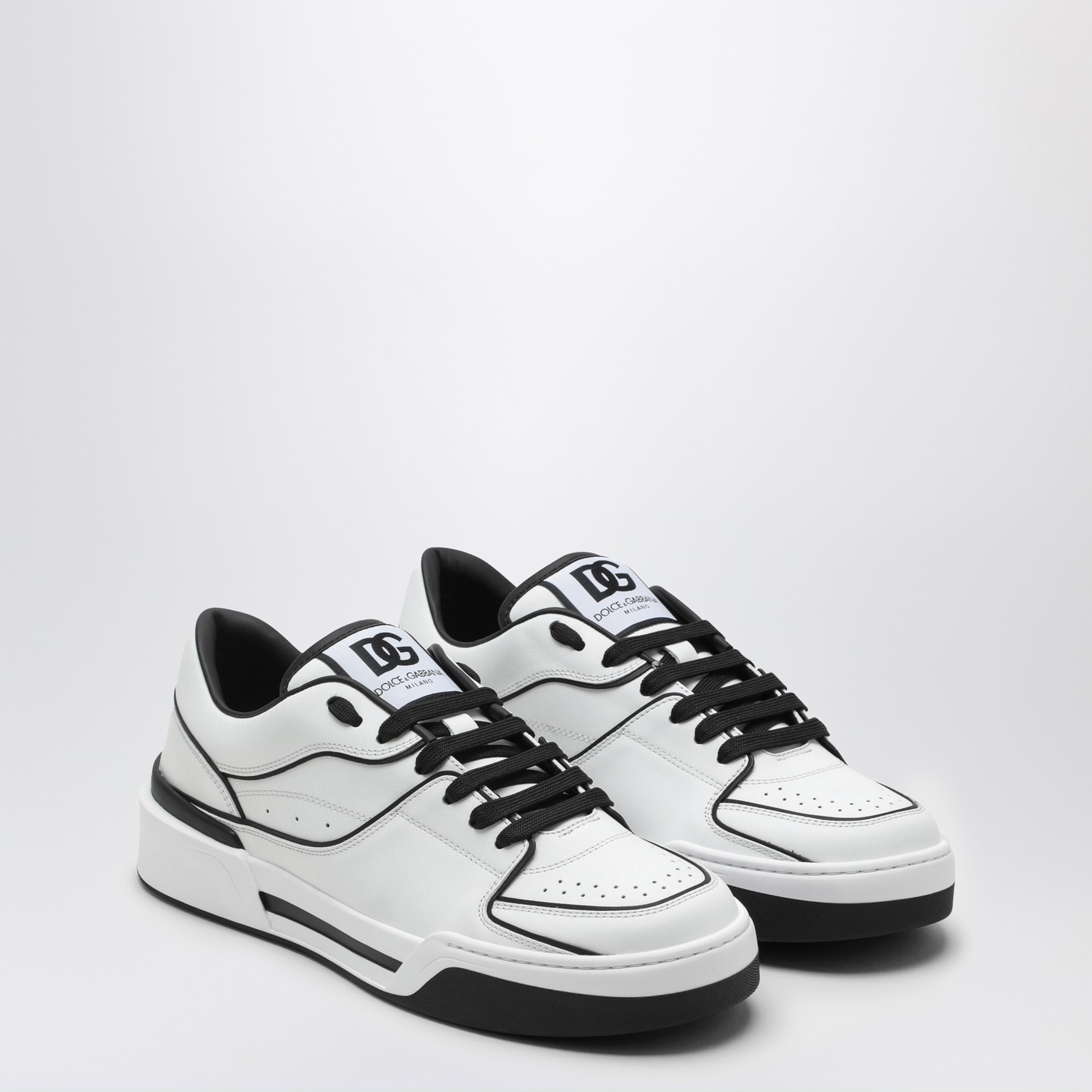 Dolce&Gabbana New Roma white/black leather low Sneaker | TheDoubleF