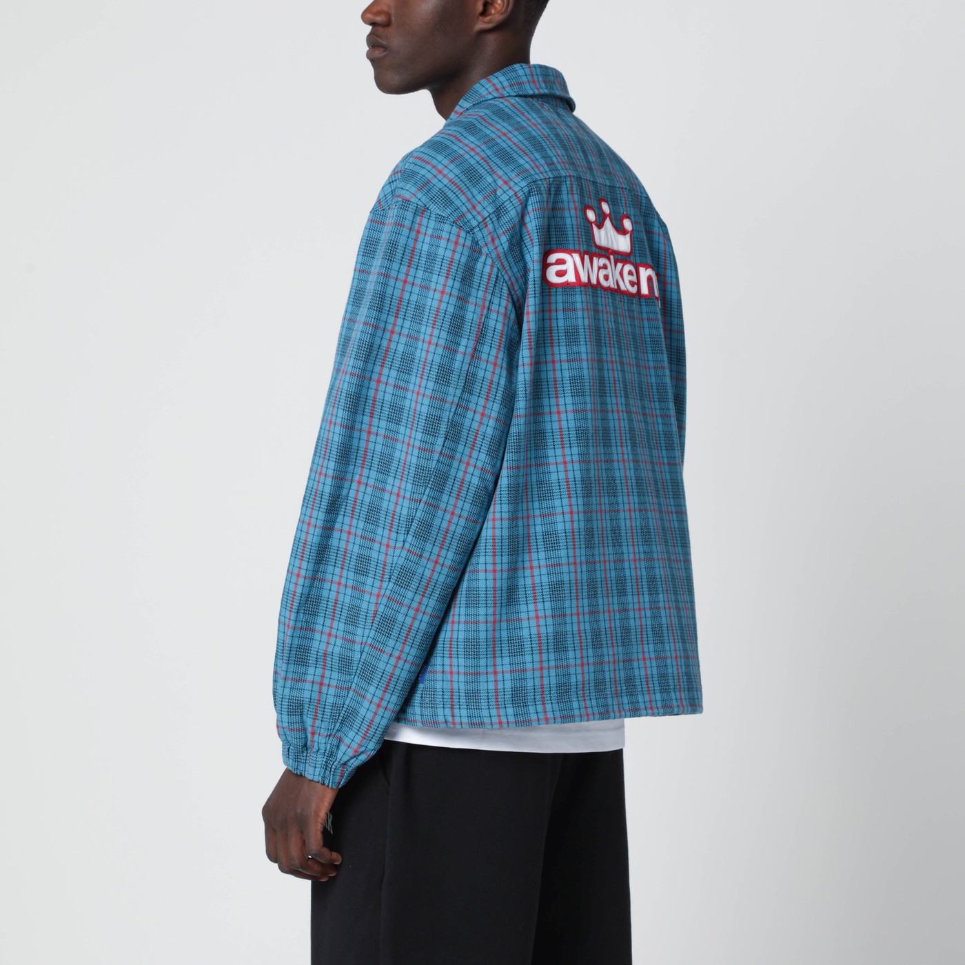 Awake NY Blue zip-up overshirt with logo | TheDoubleF