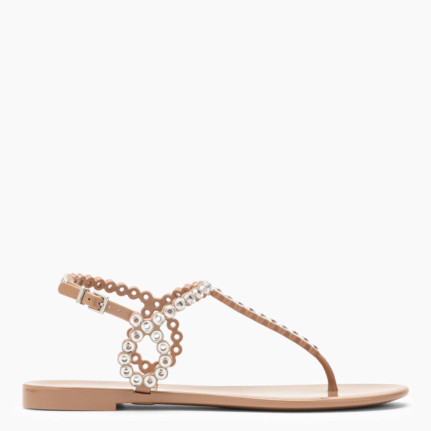Aquazzura Almost Bare Powder pink sandal with crystals | TheDoubleF