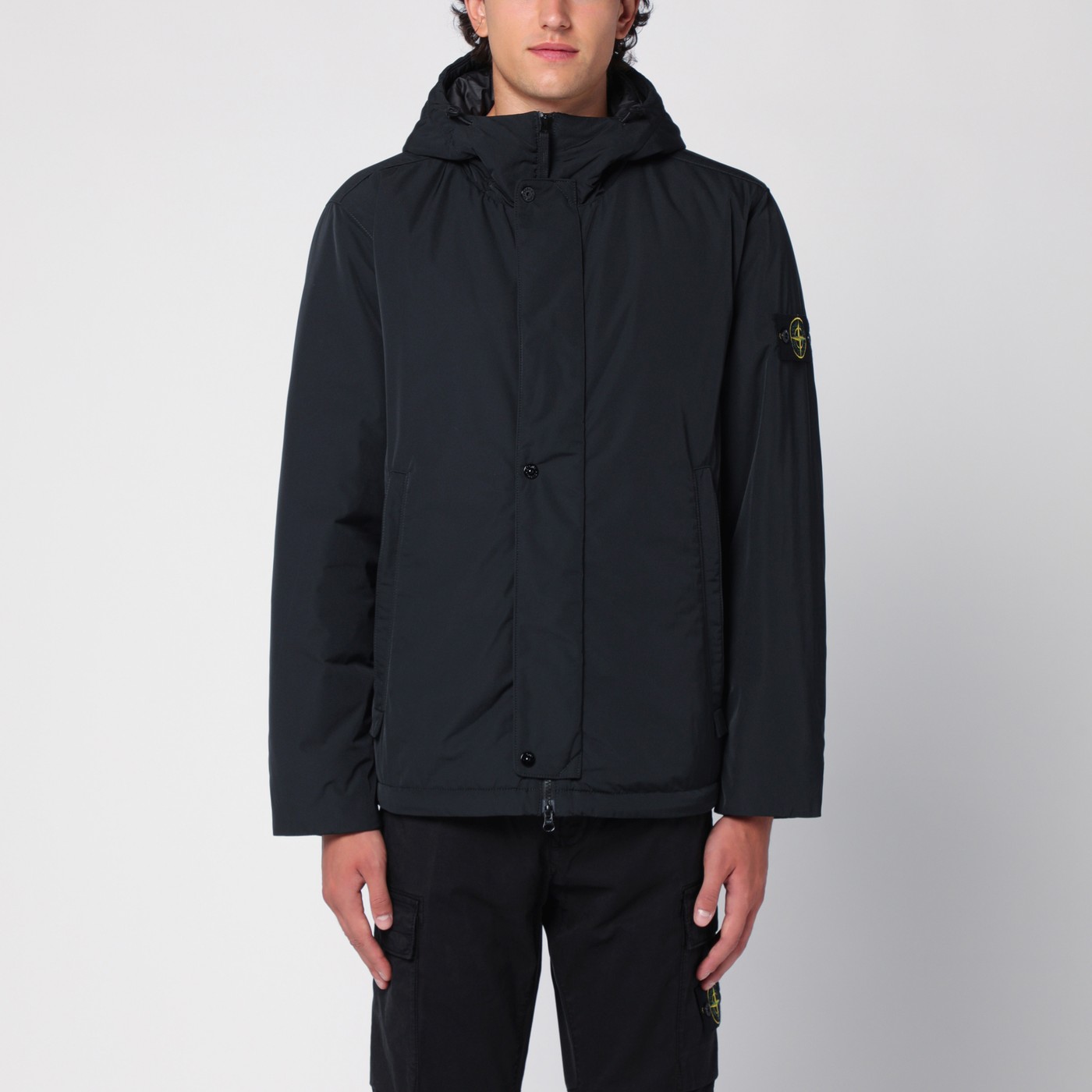 Stone Island Black nylon jacket with logo | TheDoubleF