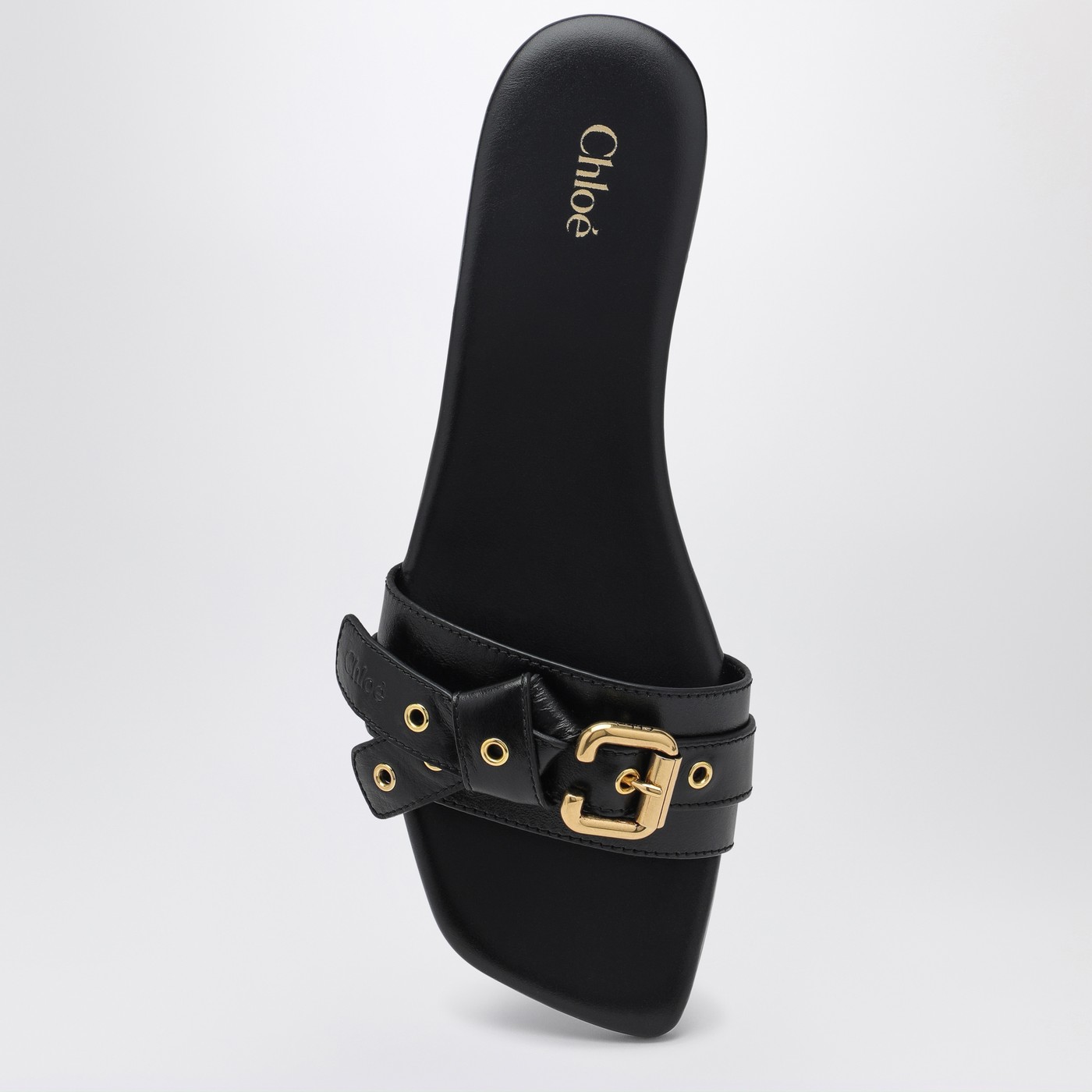 Chloé Niedriger schwarzer Sabot Mae aus Leder | TheDoubleF