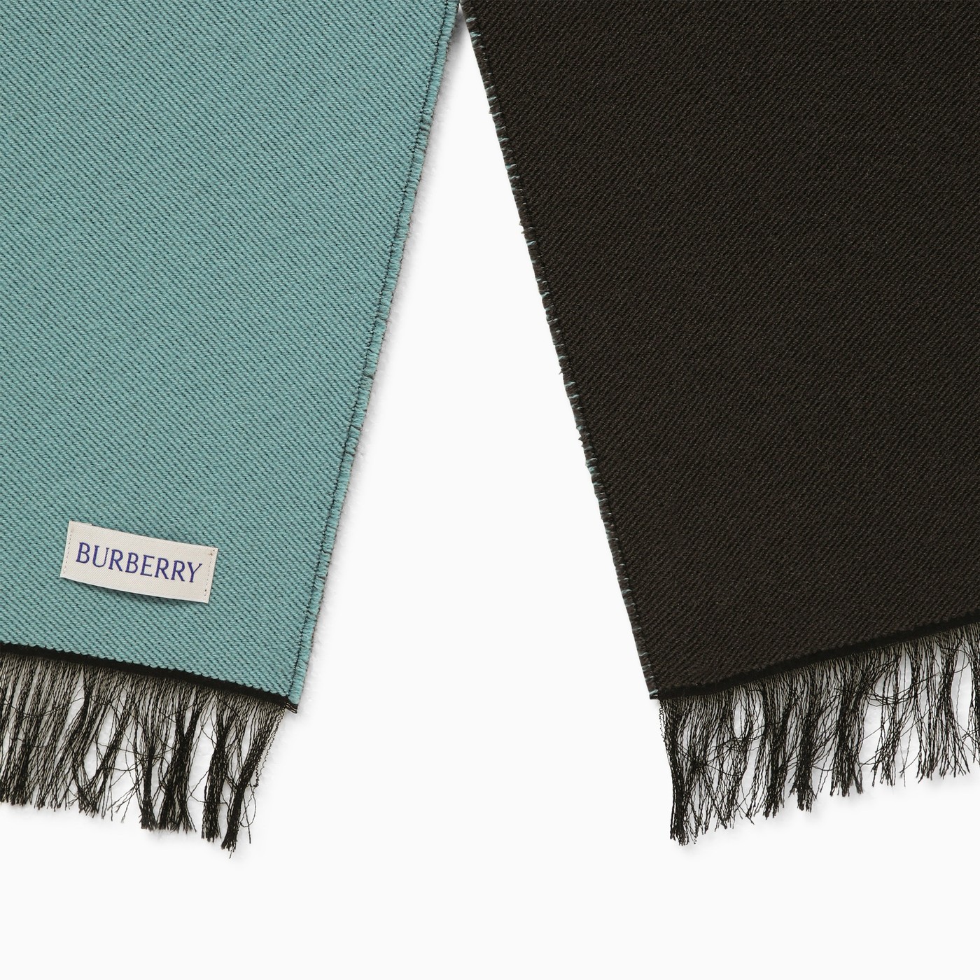Burberry Double-sided black/octanium scarf with logo | TheDoubleF