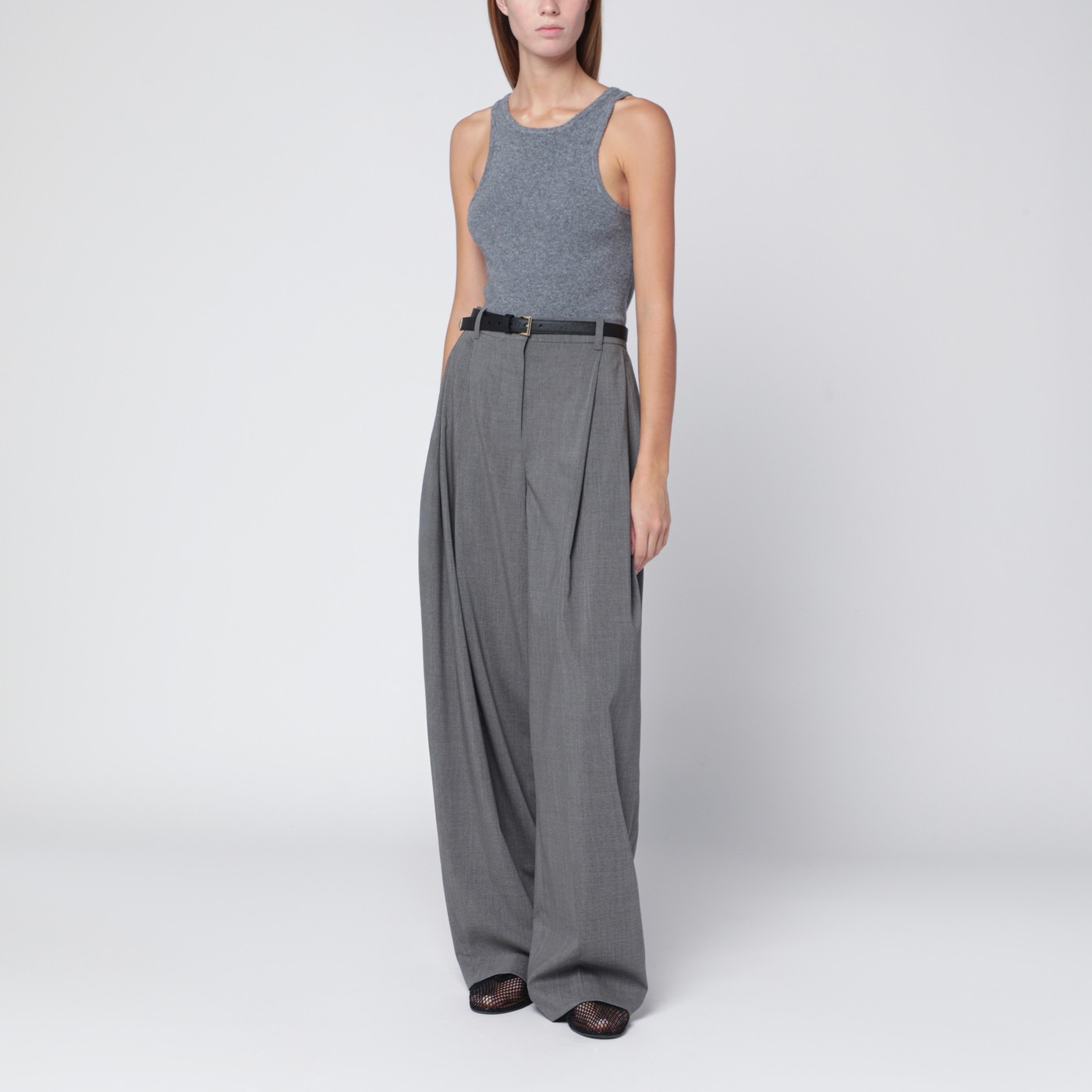 ALMADA LABEL Luna top in grey wool and cashmere | TheDoubleF