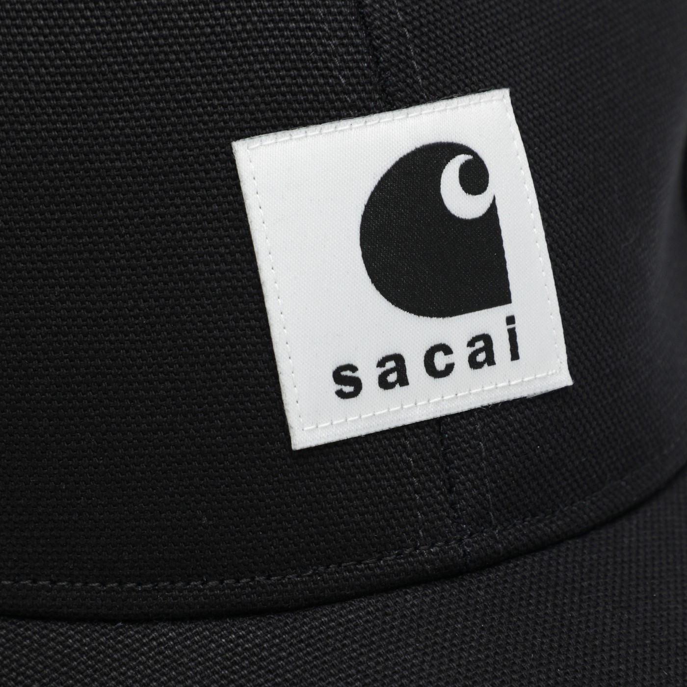 Sacai x Carhartt WIP Casquette de baseball noire avec patch logo ...
