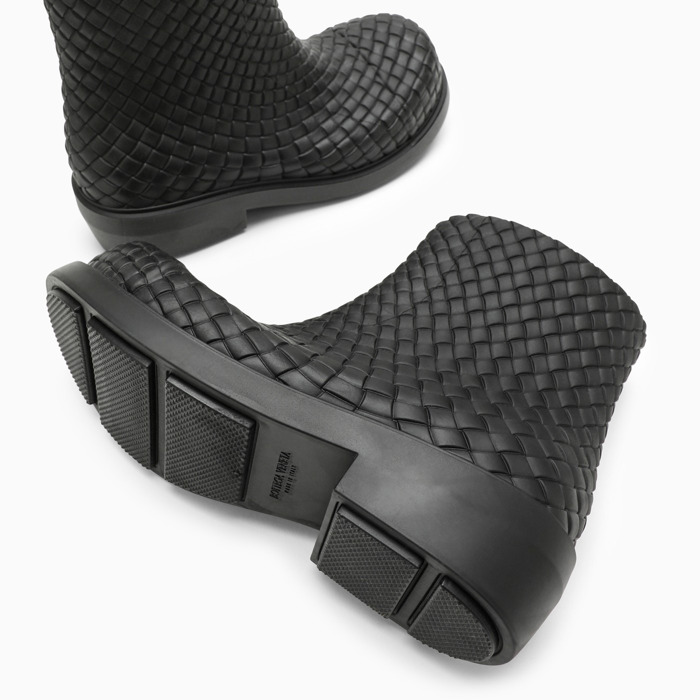 Bottega Veneta Black PVC Fireman boot | TheDoubleF