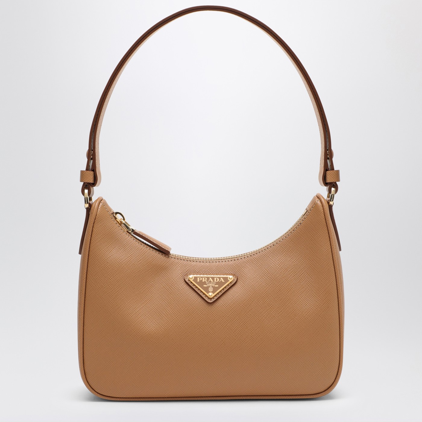 Prada Mini sac en Saffiano beige Re-Edition | TheDoubleF