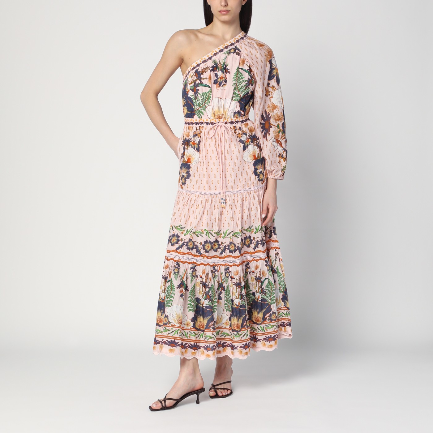 FARM Rio Dream Garden one-shoulder pink dress | TheDoubleF