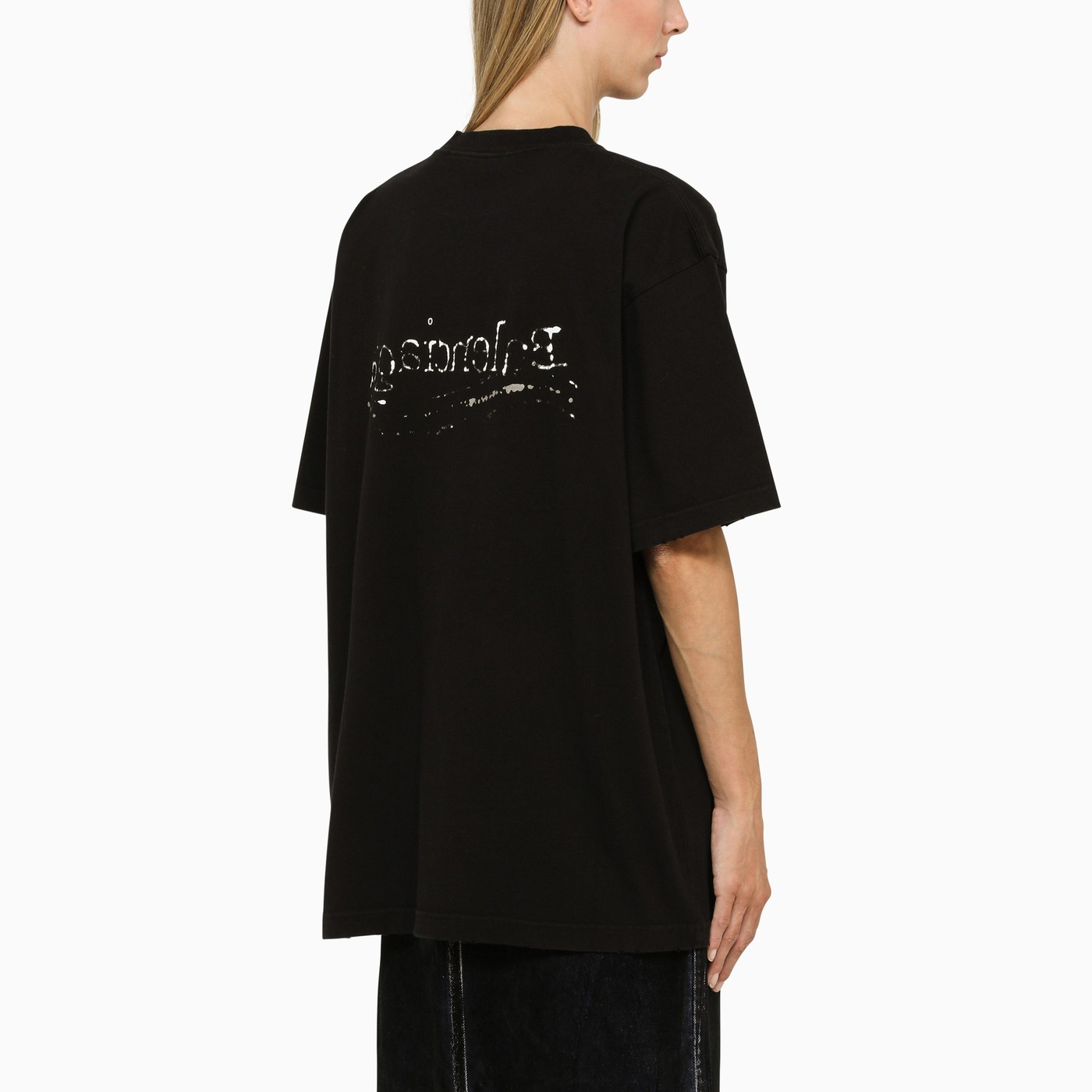 Balenciaga Black oversize T-shirt with logo | TheDoubleF