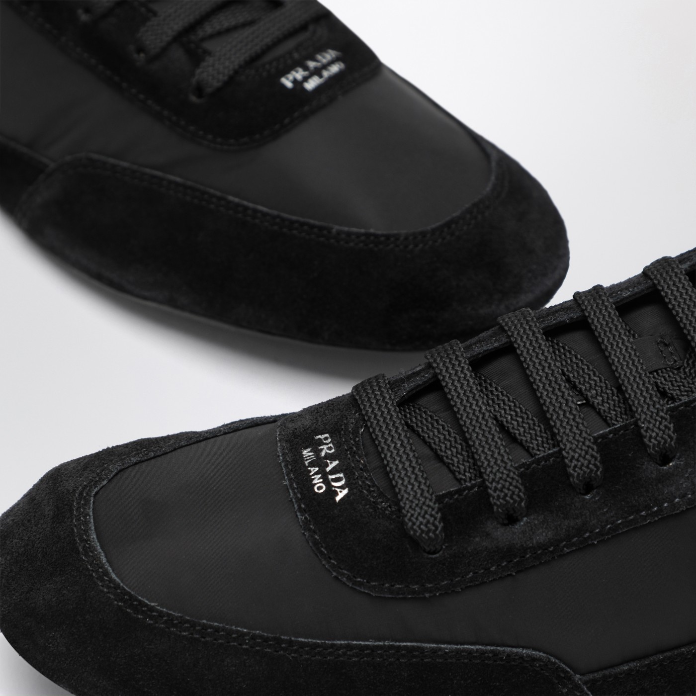 Prada Black Re-Nylon and suede Sneaker Collapse | TheDoubleF