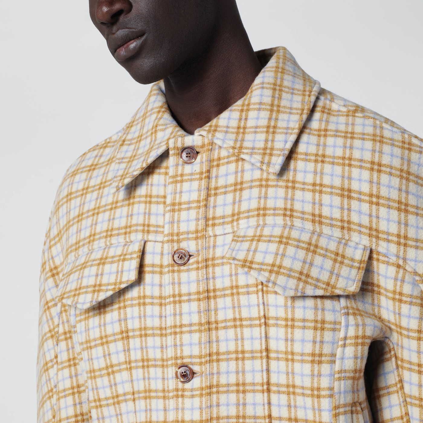 Séfr Matthieu jacket in checked wool cloth | TheDoubleF