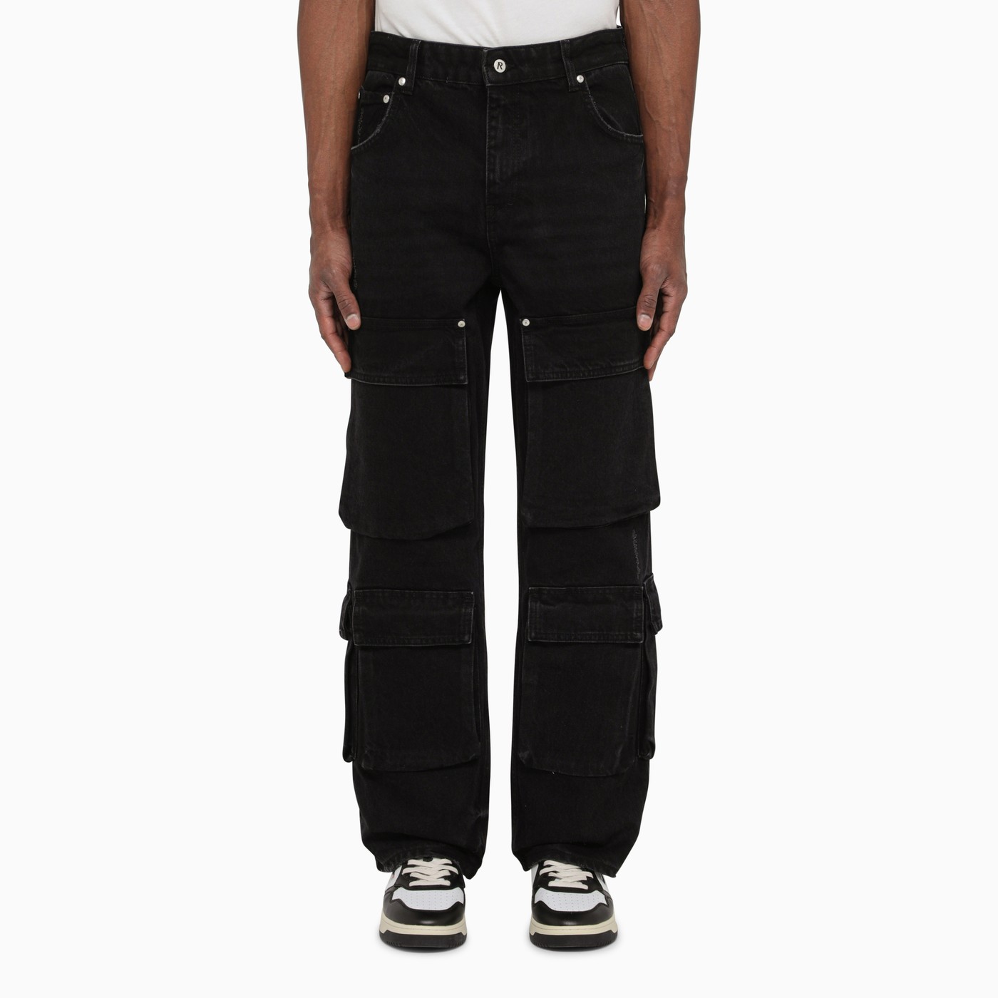 REPRESENT Pantalon cargo en denim noir R3CA | TheDoubleF