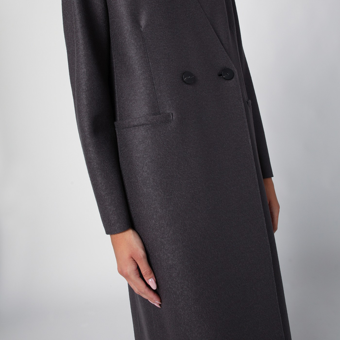 Harris Wharf London Graphite wool double-breasted coat | TheDoubleF