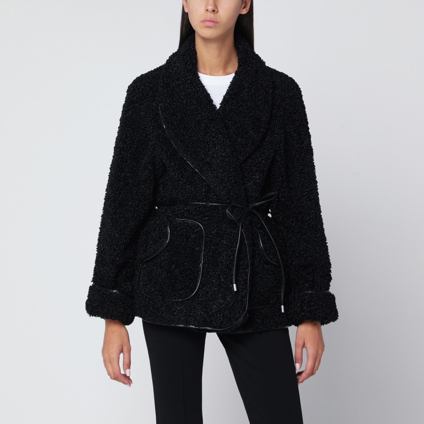 SIMKHAI Kimia jacket in black sherpa | TheDoubleF