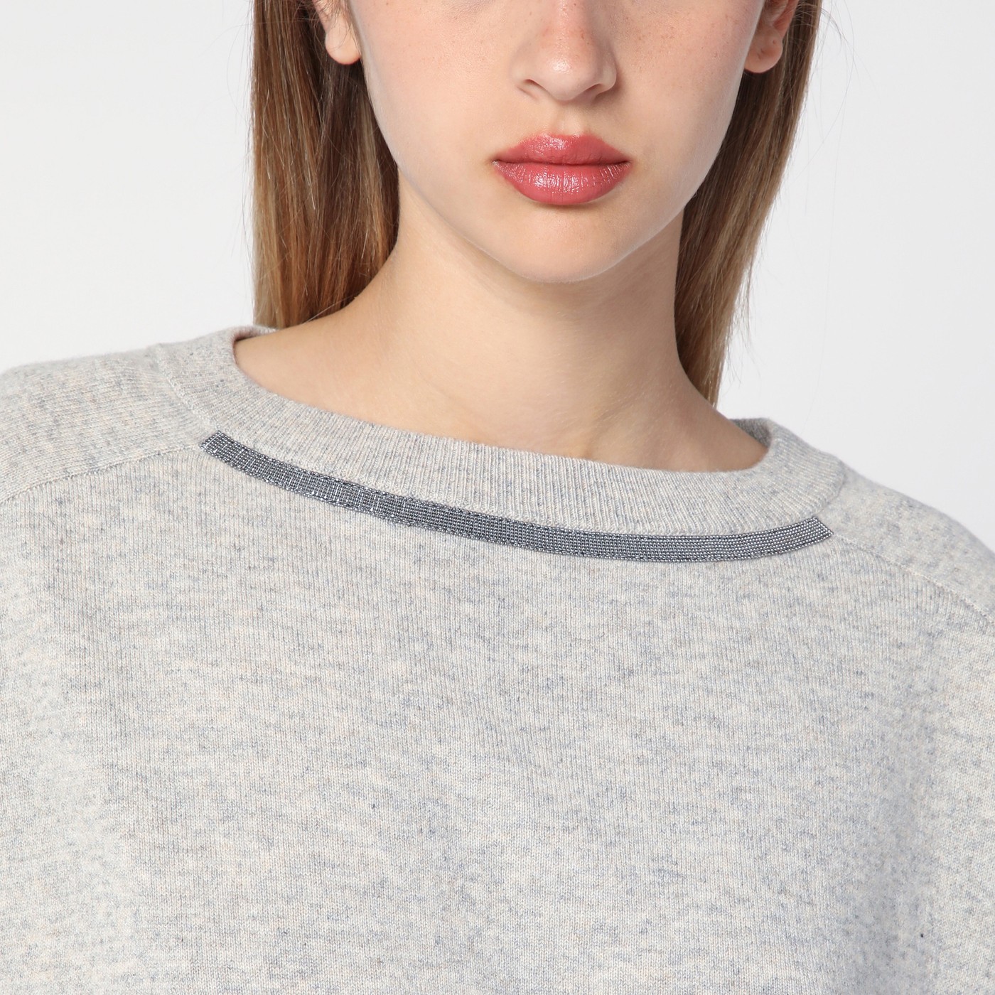 Brunello Cucinelli Greige cashmere sweater | TheDoubleF