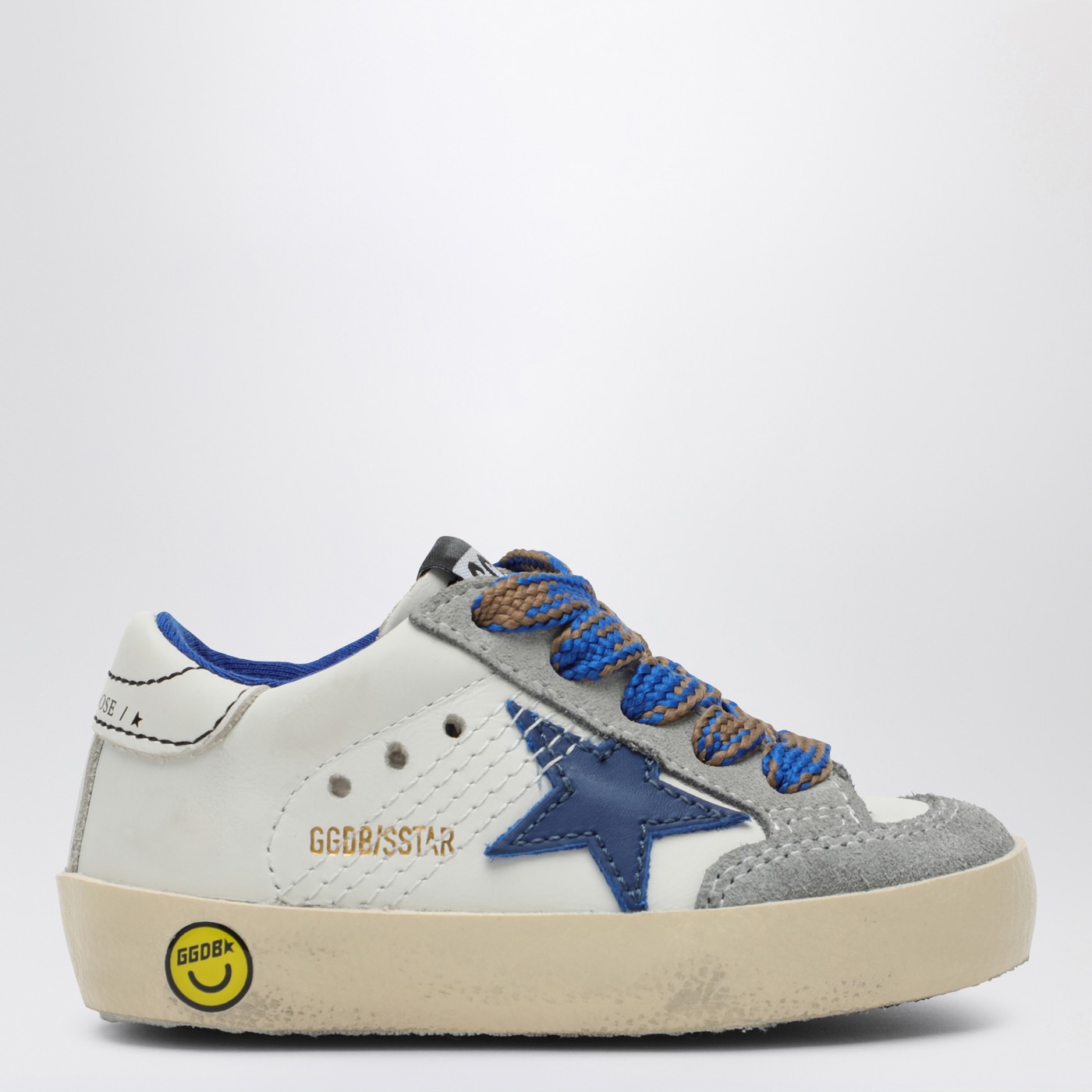 Golden Goose Super-Star sneaker in blue leather and ice suede | TheDoubleF