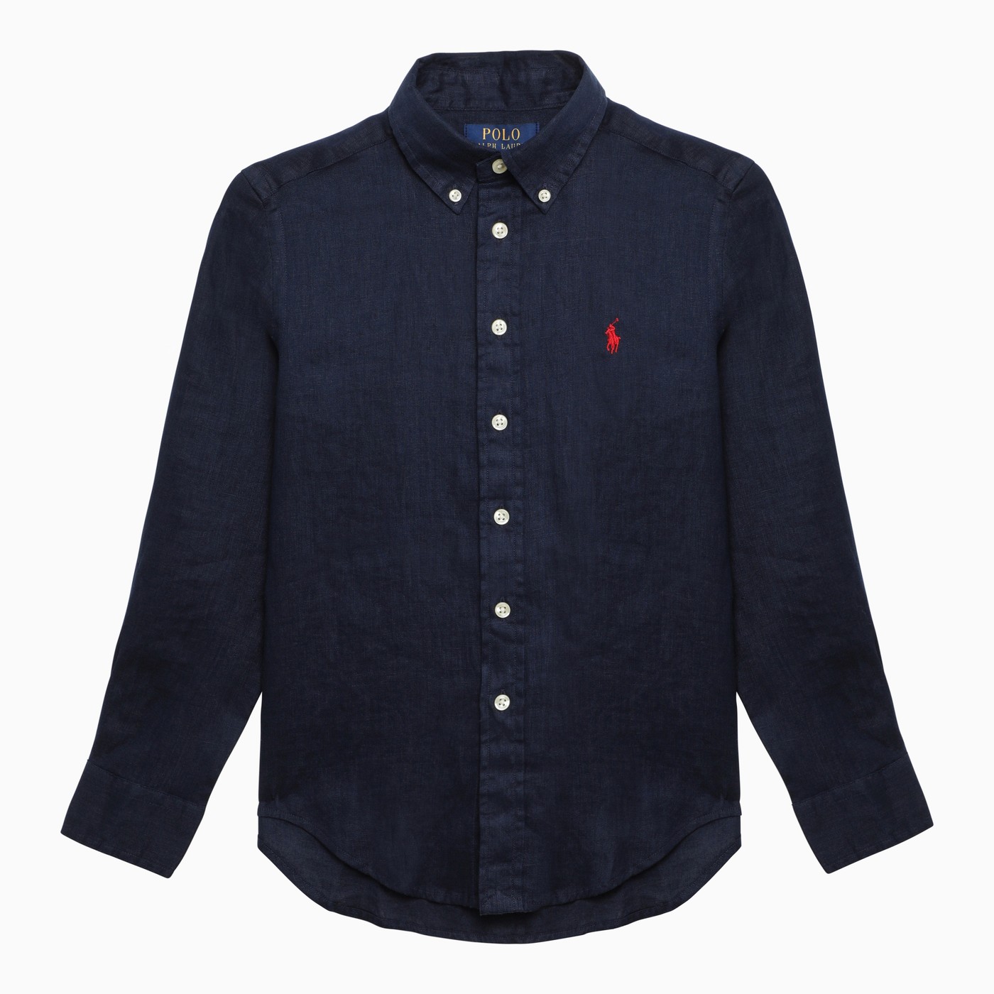 Polo Ralph Lauren Navy blue linen button-down shirt | TheDoubleF