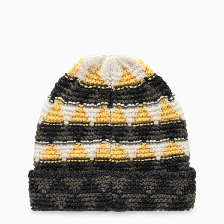 Prada Multicoloured wool and cashmere inlay hat | TheDoubleF