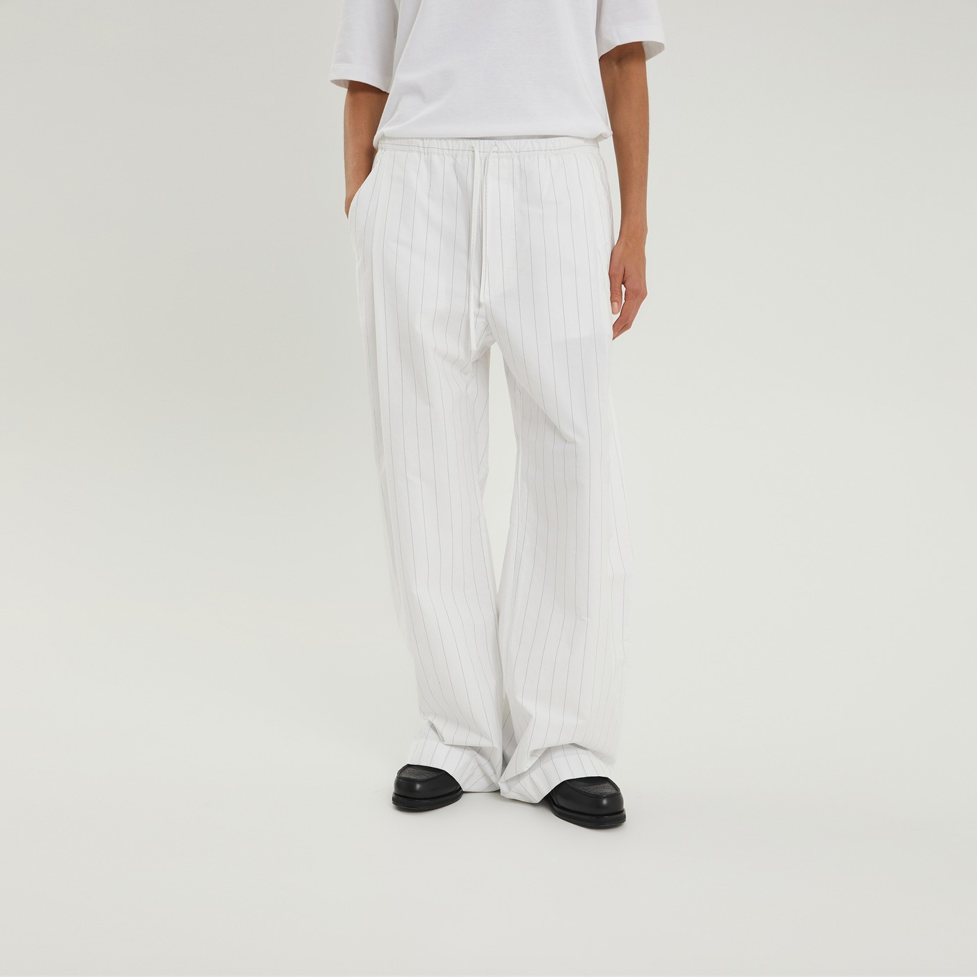 1989 STUDIO White striped boxy pants | TheDoubleF