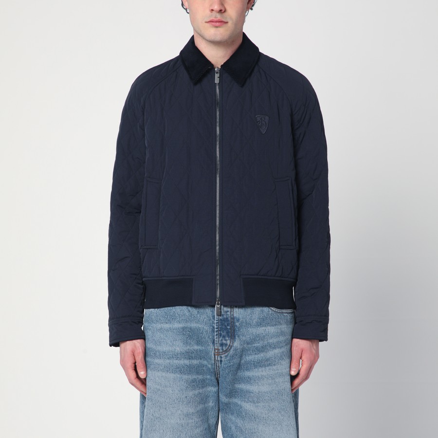 Burberry Quilted Jacket Navy Blue in Nylon TheDoubleF