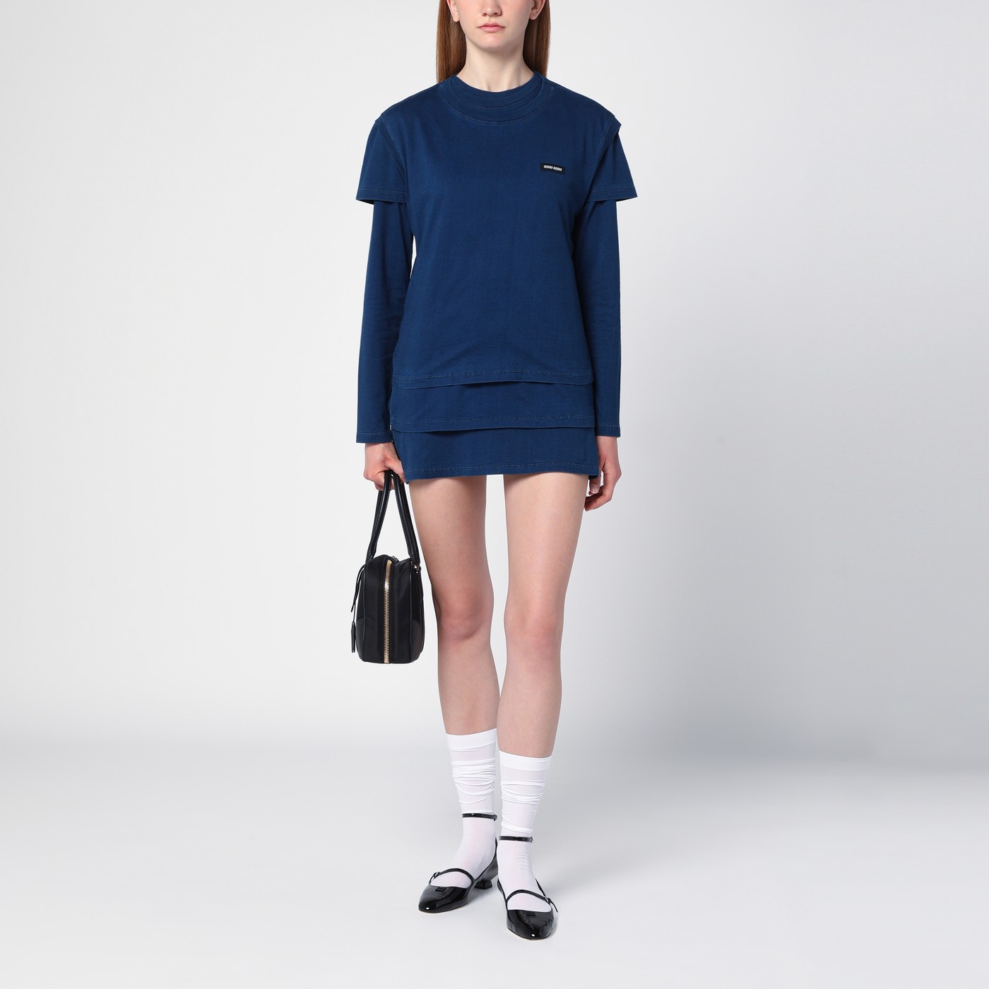 Miu Miu Set of three blue cotton T-shirts | TheDoubleF