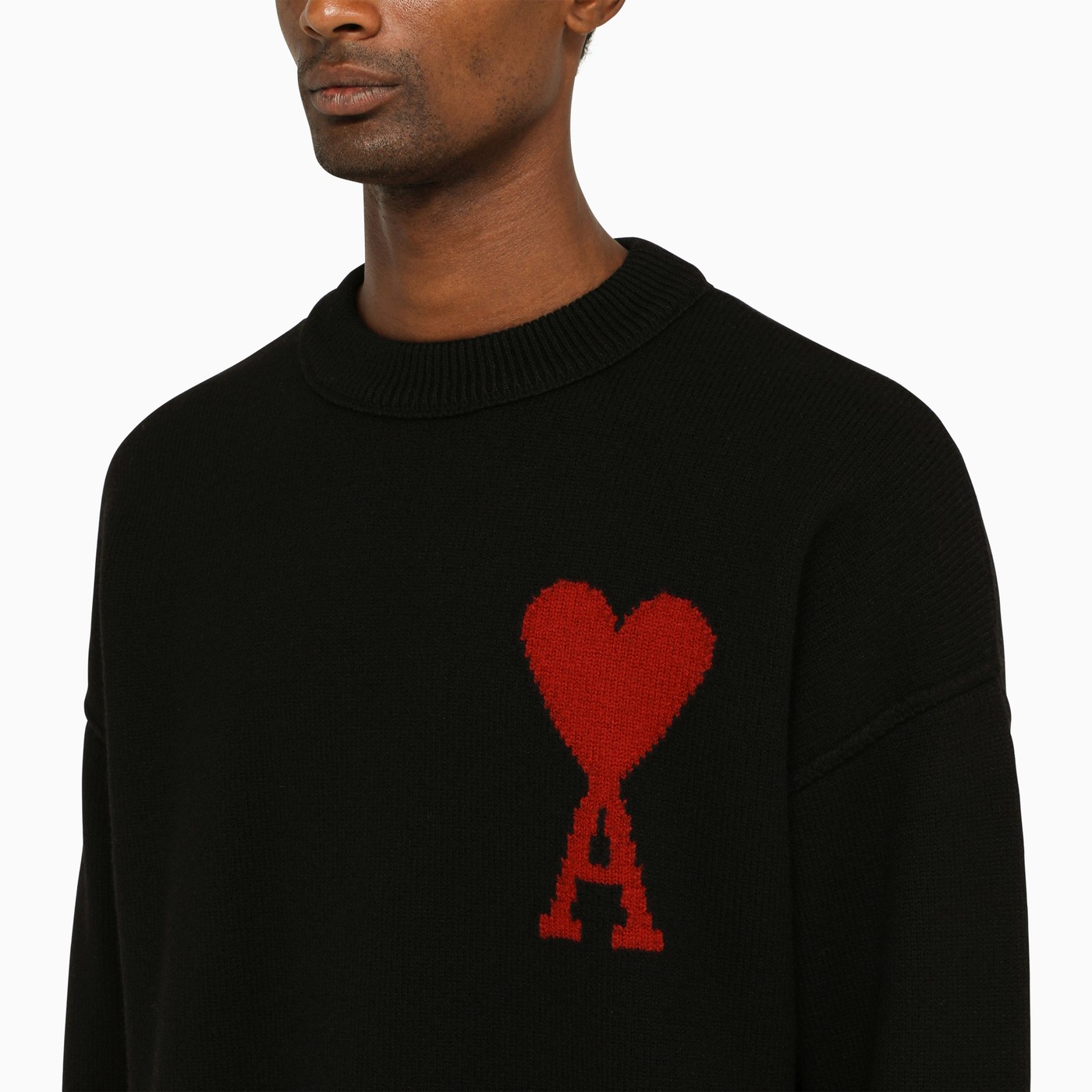 Ami Paris Black Ami De Coeur wool jumper | TheDoubleF