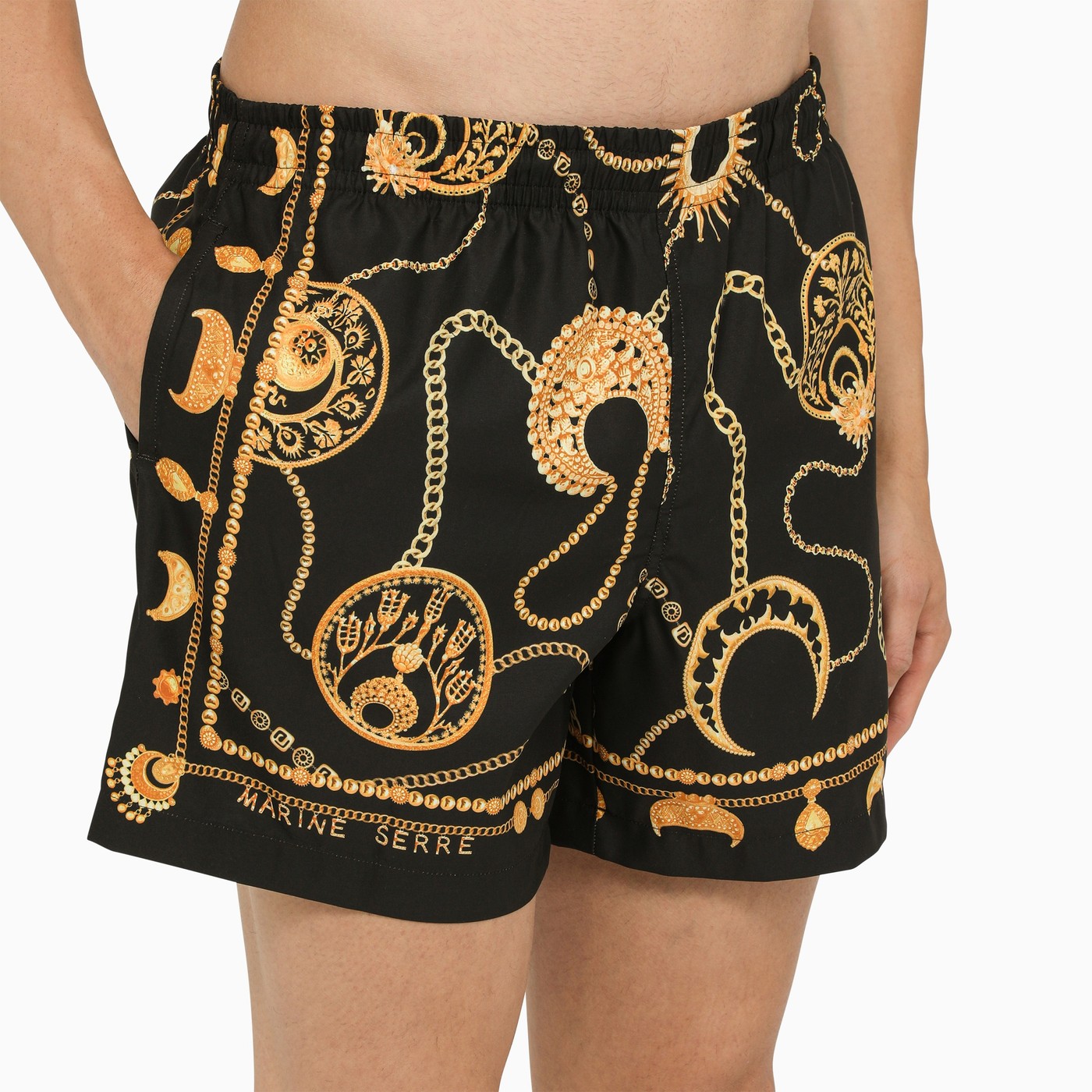 Marine Serre Printed beach boxers made of recycled nylon | TheDoubleF