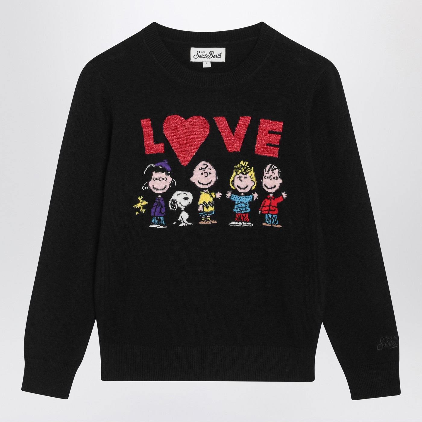 MC2 Saint Barth Black wool blend sweater with Snoopy family | TheDoubleF
