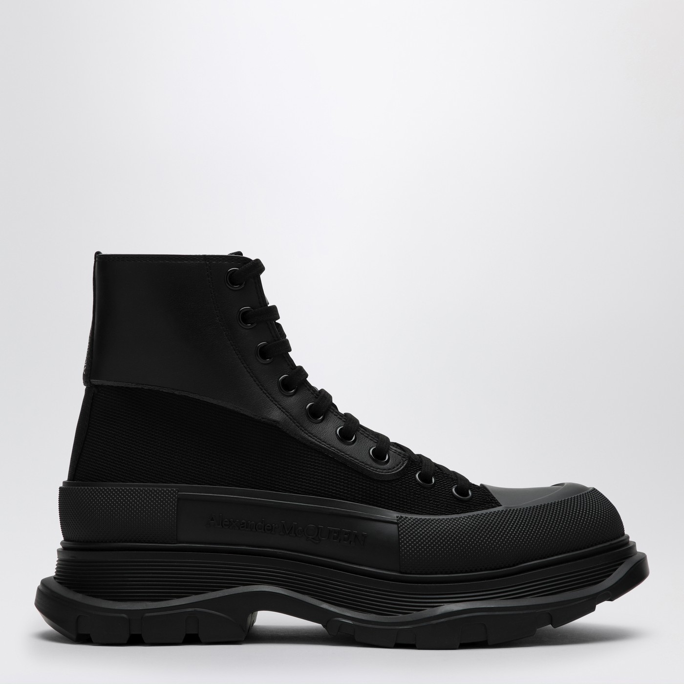 Alexander McQueen Black canvas Tread Slick boots | TheDoubleF