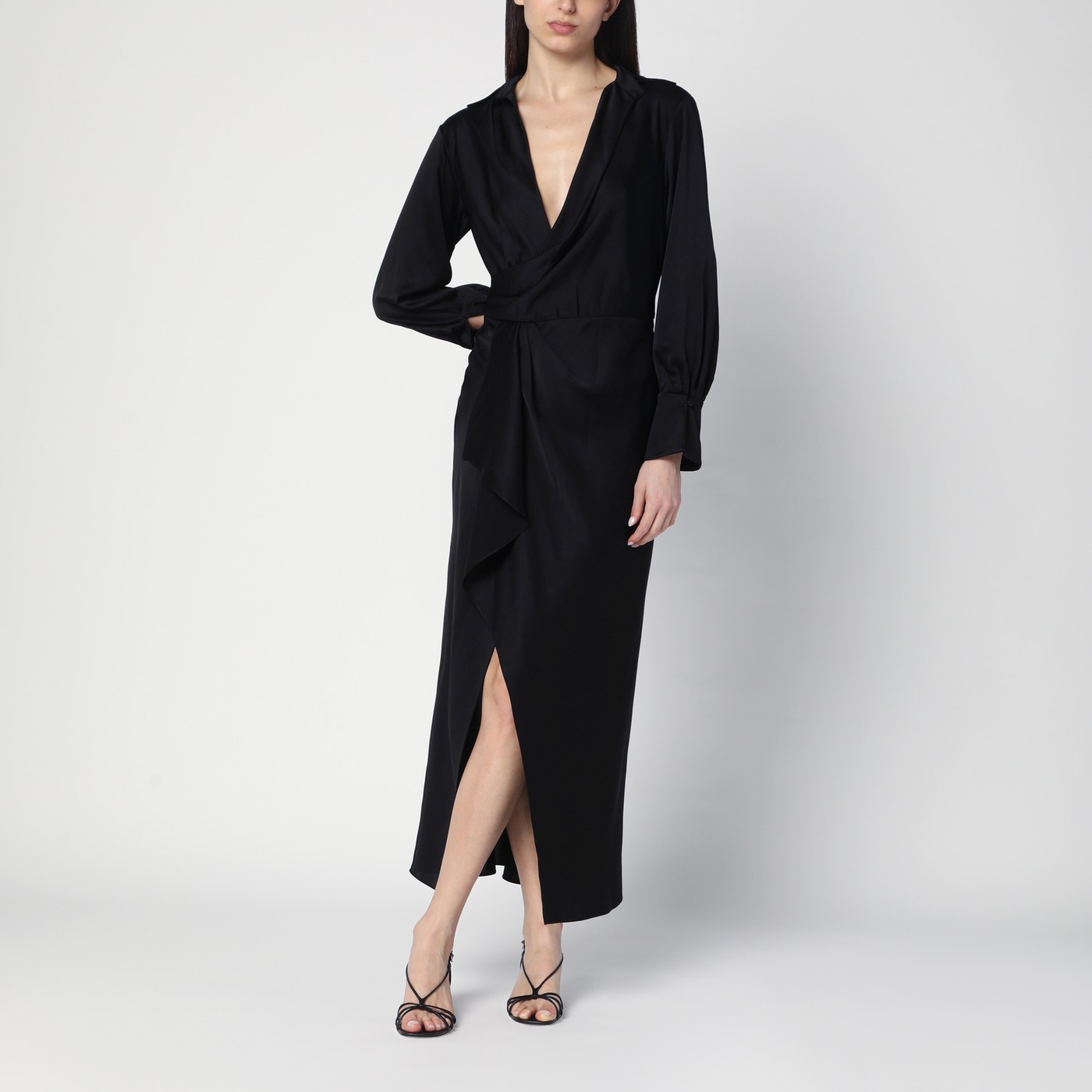 SIMKHAI Talita dress in black satin | TheDoubleF
