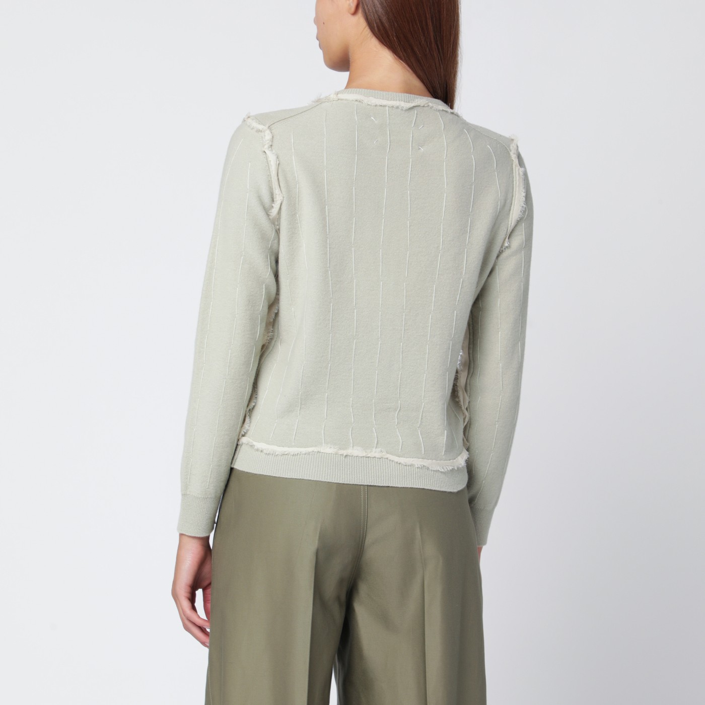 Maison Margiela Light green wool cardigan | TheDoubleF