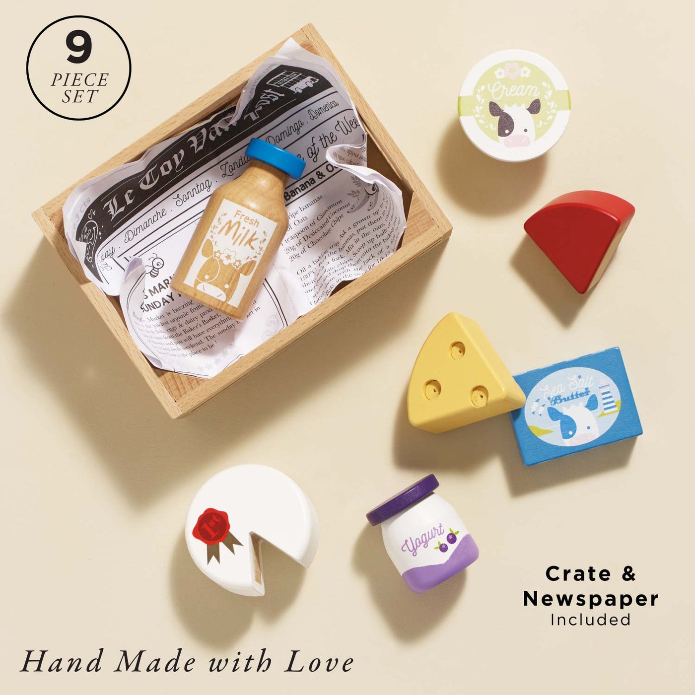 Le Toy Van Educational market cash register playset with cheese and ...