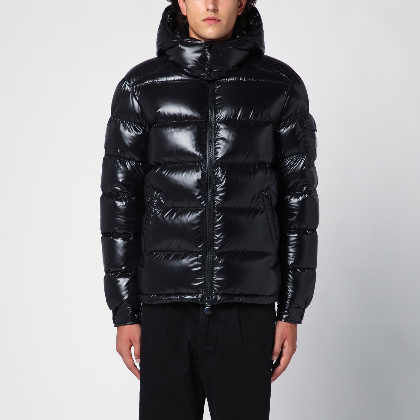 Moncler Shiny black Maya down jacket | TheDoubleF