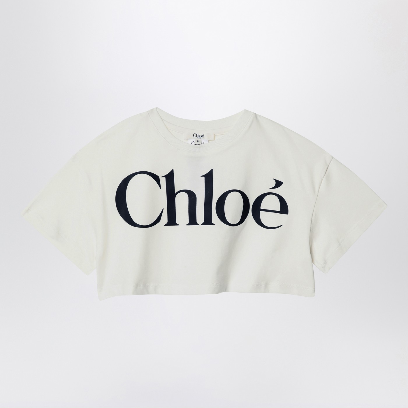 Chloé White cropped T-shirt with logo | TheDoubleF