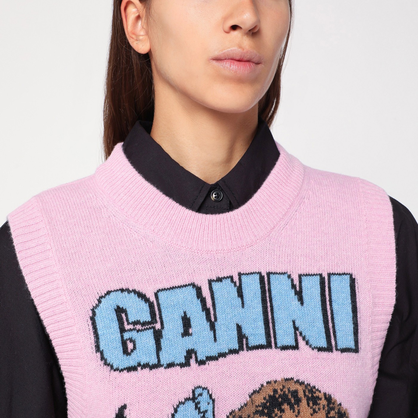 GANNI Pink Puppy wool-blend vest | TheDoubleF
