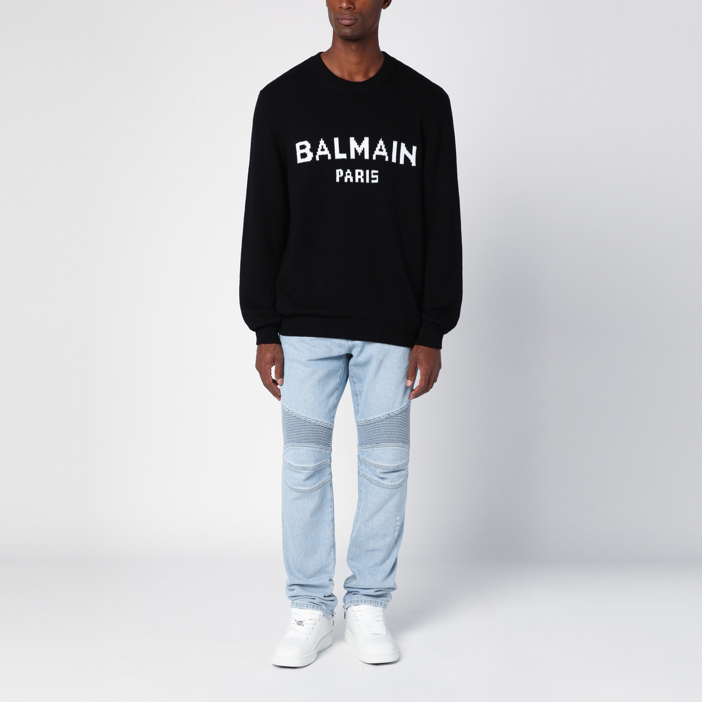 Balmain Light blue denim biker jeans | TheDoubleF