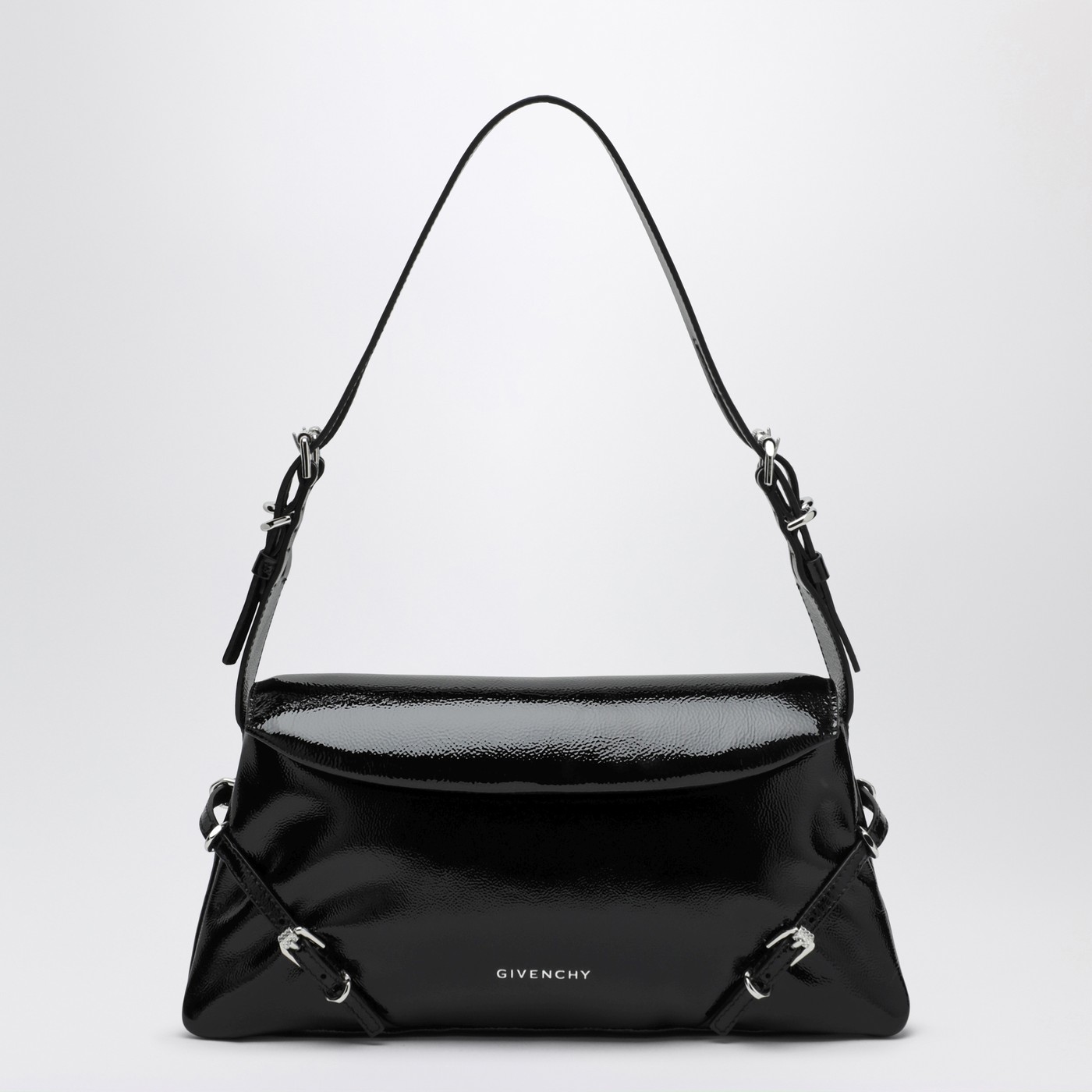 Givenchy Borsa P'tit Voyou piccola in pelle verniciata nera | TheDoubleF