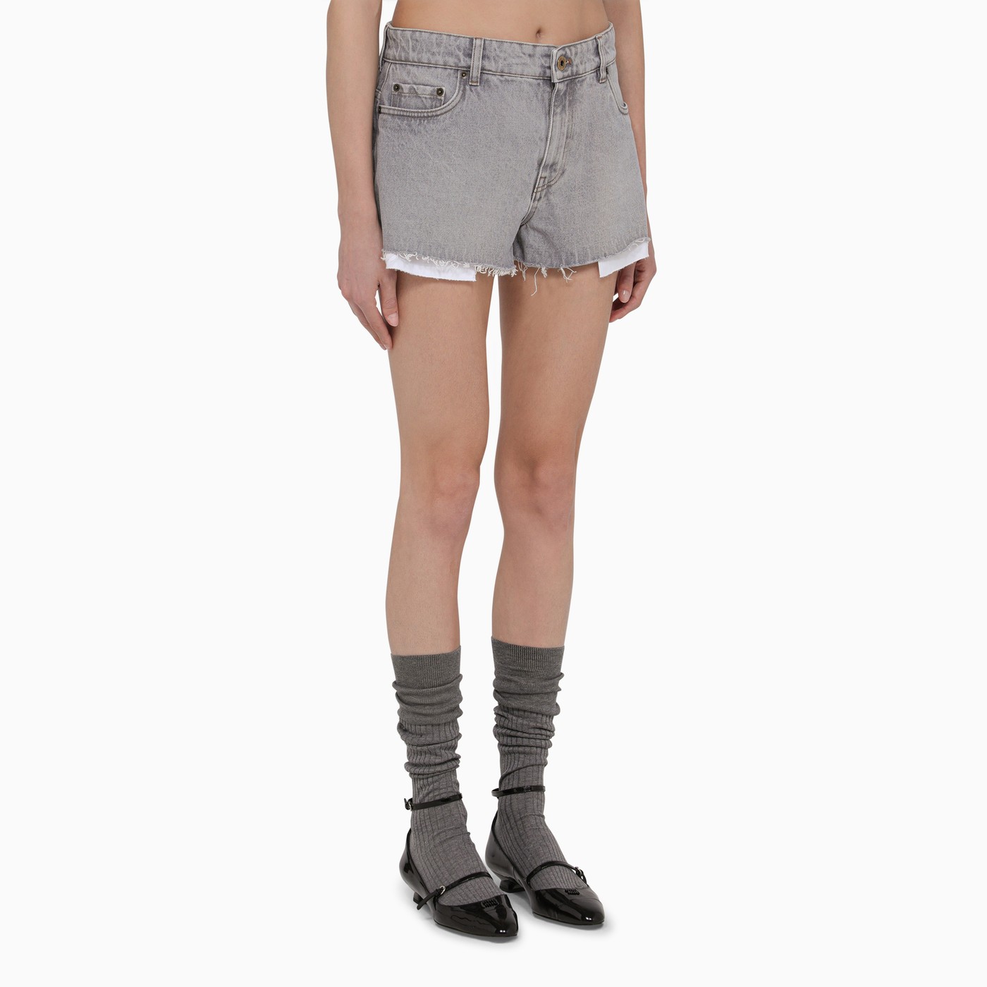 Miu Miu Grey denim shorts | TheDoubleF