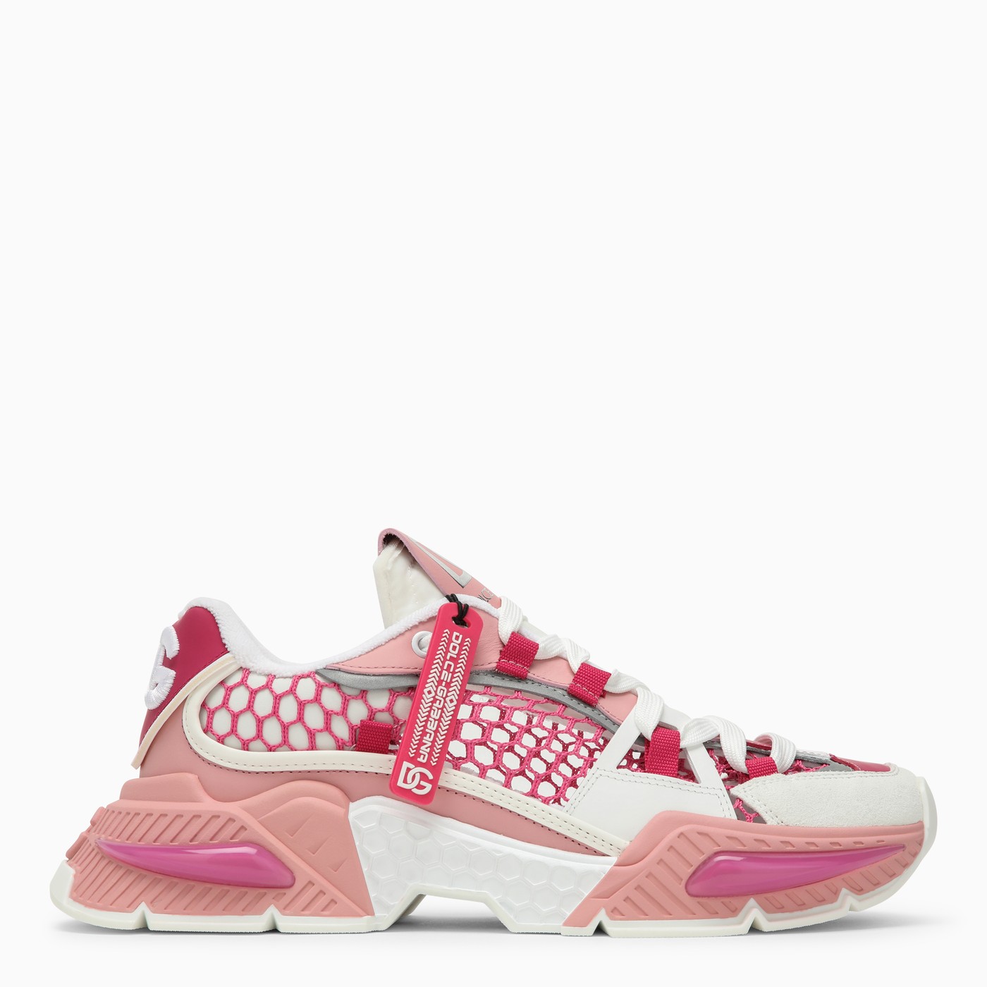 Dolce&Gabbana White/pink mesh Airmaster trainer | TheDoubleF